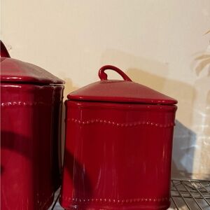 Princess House | Kitchen | Red Ceramic Canister Set | Poshmark